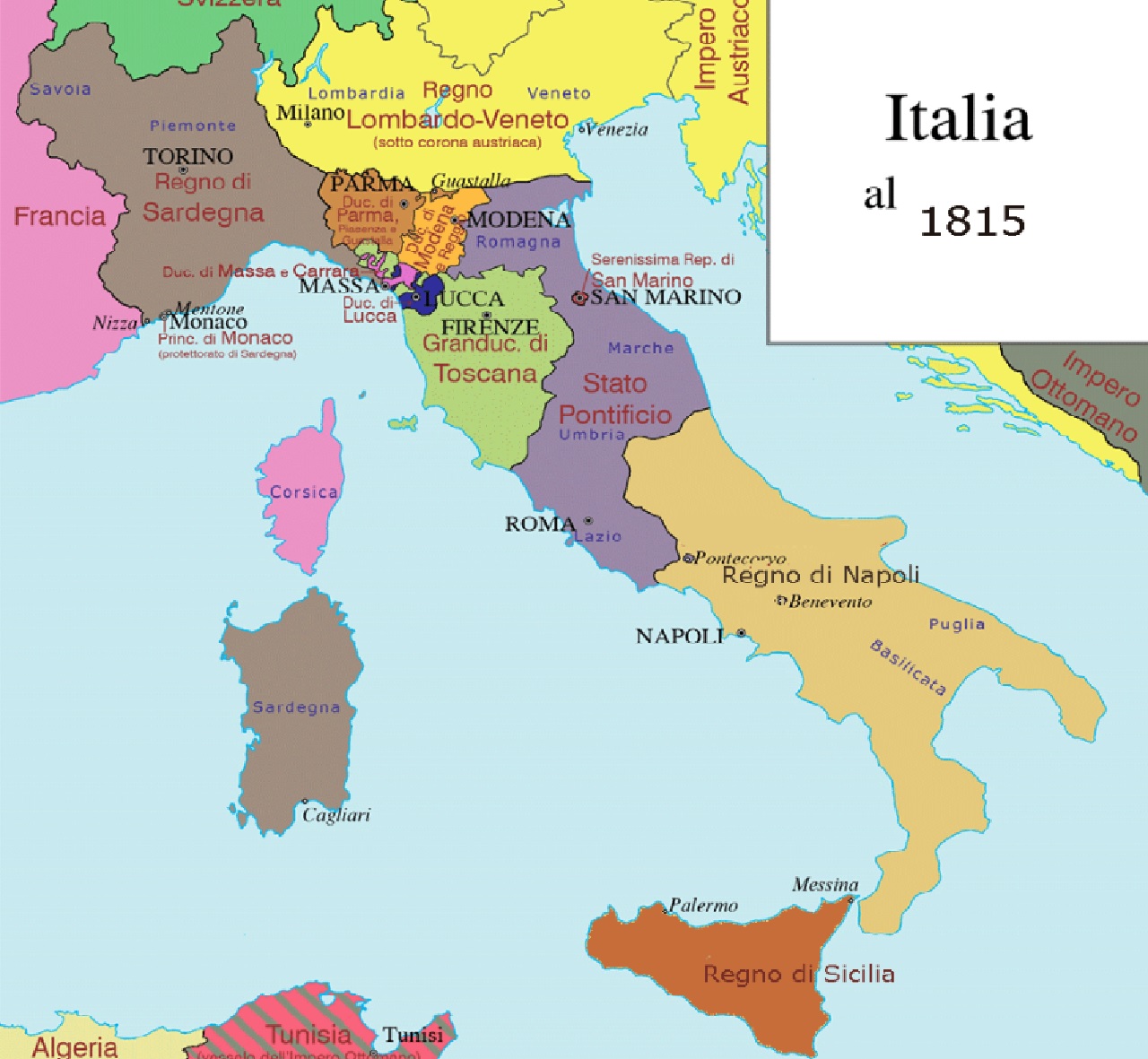L'Italia tra il 1815 e il 1830, l'alba del Risorgimento
