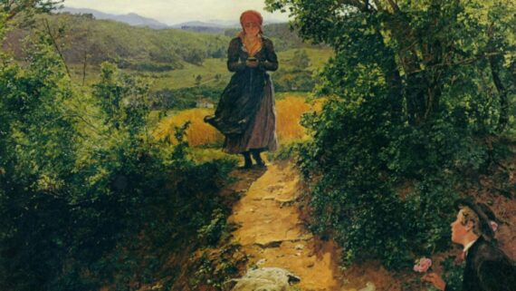 Una donna del XIX secolo con un telefono tra le mani: il dipinto che ...